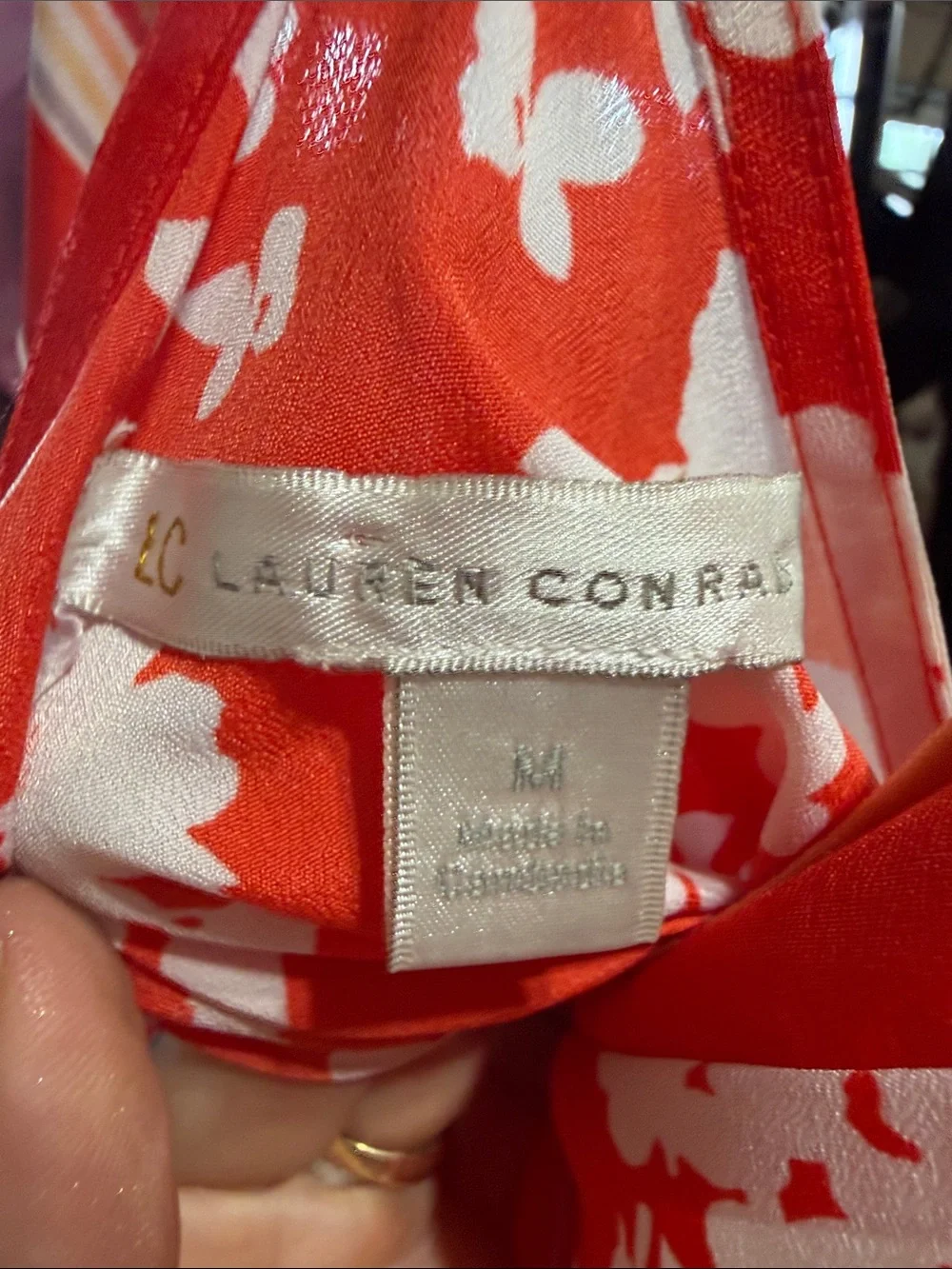 LC Lauren Conrad | Tops | Lc Lauren Conrad Red And White Floral Dress ...